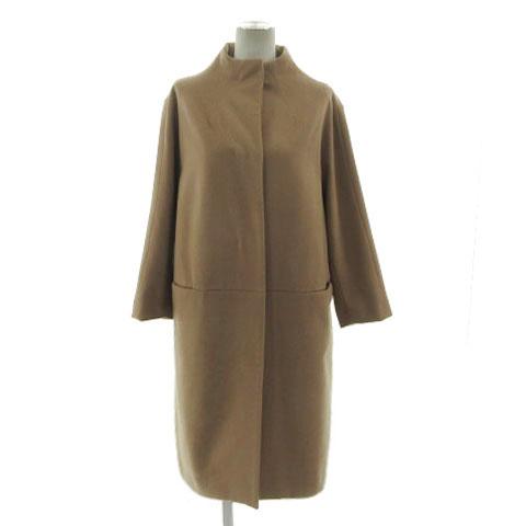 【中古】エムフィル Mfil コート 193-10201 スワンカラー 起毛 日本製 ウール ブラウン系 茶系 36 レディース