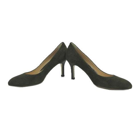 中古】未使用品 ペリーコ PELLICO パンプス アーモンドトゥ スウェード