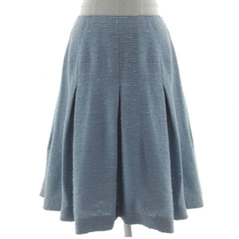【中古】未使用品 ジュンアシダ jun ashida ツイードフレアスカート CS9604 イタリア製生地 起毛 ルー系 青系 11 中古】未使用品 ジュンアシダ jun ashida ツイードフレアスカート