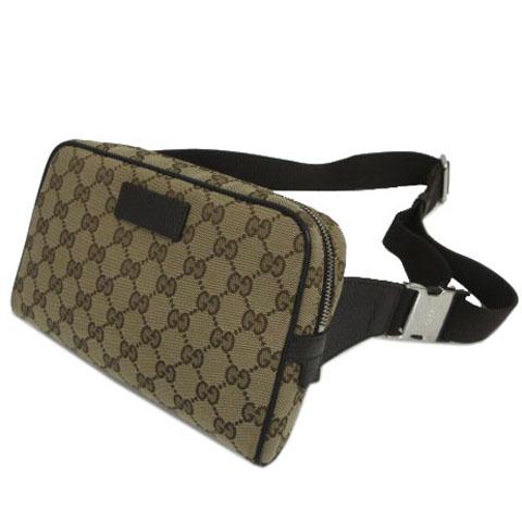 【中古】グッチ GUCCI GGキャンバス ウエストバッグ ボディーバッグ 449174 GG柄 ベージュ 茶 メンズ レディース