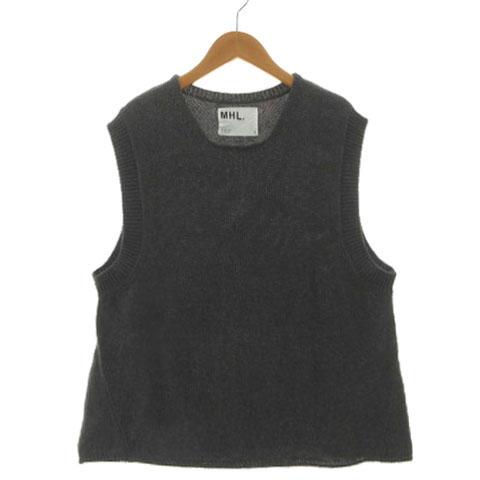 【中古】マーガレットハウエル MHL. FADED COTTON TWILL ニットベスト 595-1161500 Aライン リネン混 グレー 2