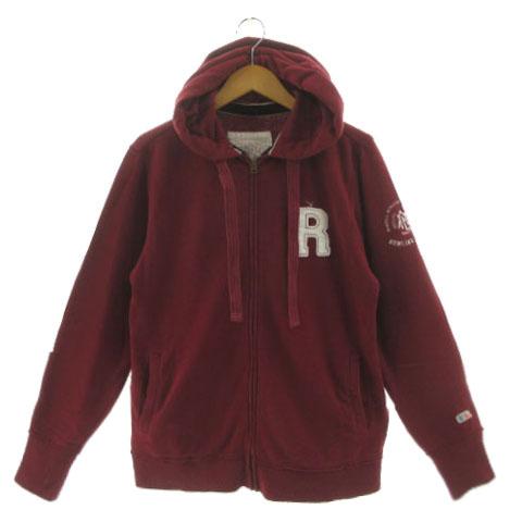 【中古】ラッセル アスレチック RUSSELL ATHLETIC スウェットパーカー RBM12F040 ロゴ ジップアップ 裏起毛 エンジ L