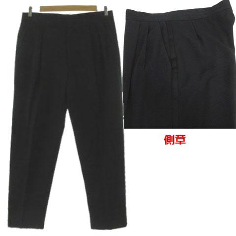 【中古】ヴェルサス VERSUS ジャンニヴェルサーチ パンツ スラックス タック 側章 イタリア製 コットン混 ブラック 50