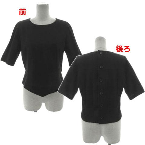 【中古】ジュンアシダ jun ashida バックボタンダウントップス BT2202 フォーマル 五分袖 ブラック 黒 9