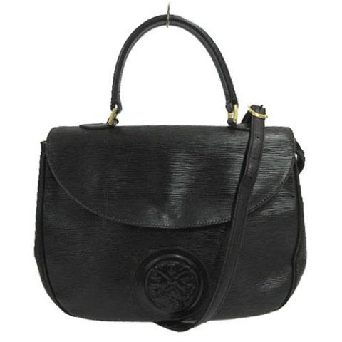 【中古】フェンディ FENDI 希少 ヤヌス神 エピレザー ハンドバッグ ショルダーバッグ 625 ブラック 黒 レディース