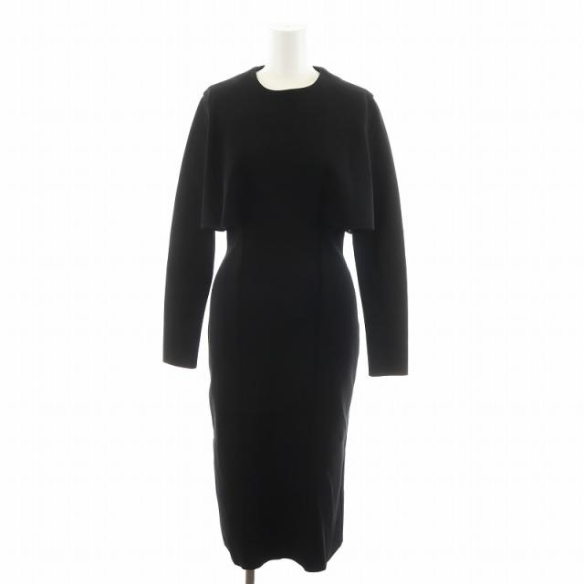【中古】ジバンシィ GIVENCHY ニットワンピース ロング丈 長袖 サイドカットアウト XS 黒 ブラック /AN11 ■BM