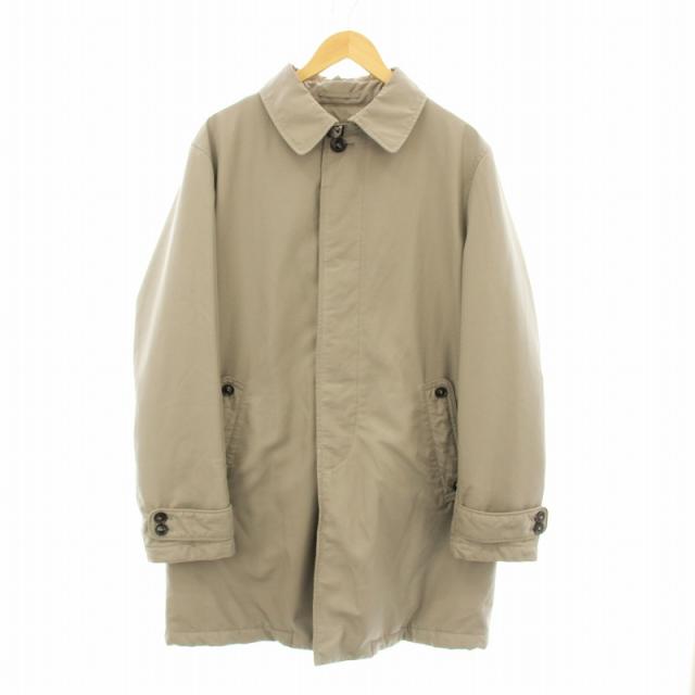 【中古】アルマーニ コレツィオーニ ARMANI COLLEZIONI ステンカラーコート 中綿 48 ライトグレー MCI13W