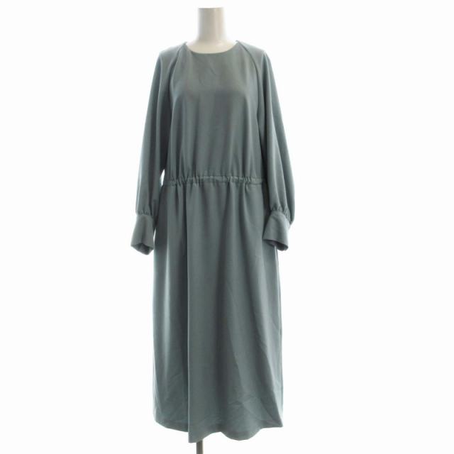 【中古】アドーア ミディジョーゼットワンピース マキシ ロング ペチコート付き 長袖 36 青 ブルー 531-0240140 /RO