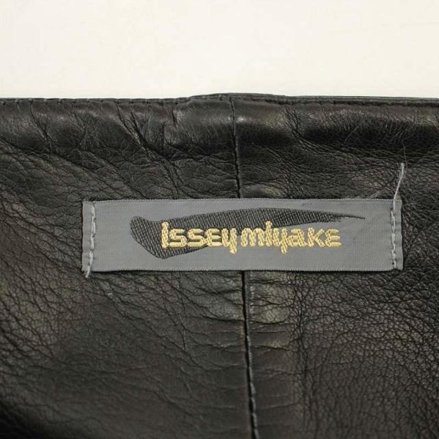 中古】イッセイミヤケ ISSEY MIYAKE 筆タグ 80's レザースカート