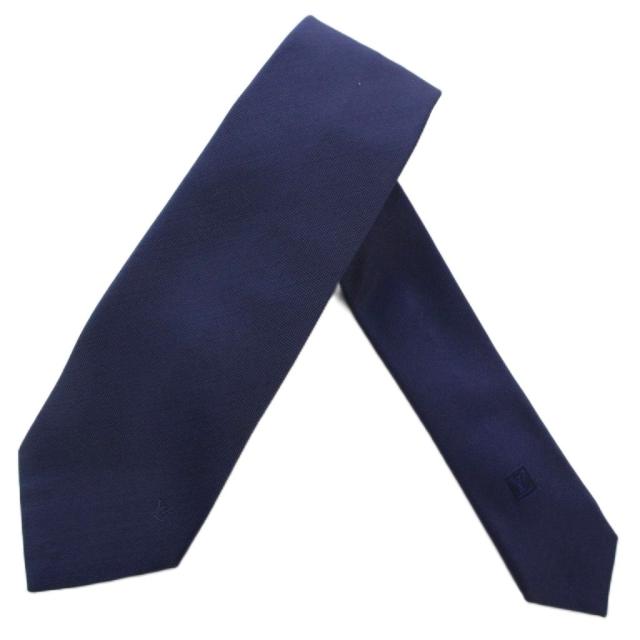 【中古】ルイヴィトン LOUIS VUITTON ネクタイ シルク イタリア製 紺 /BM ■BM メンズ