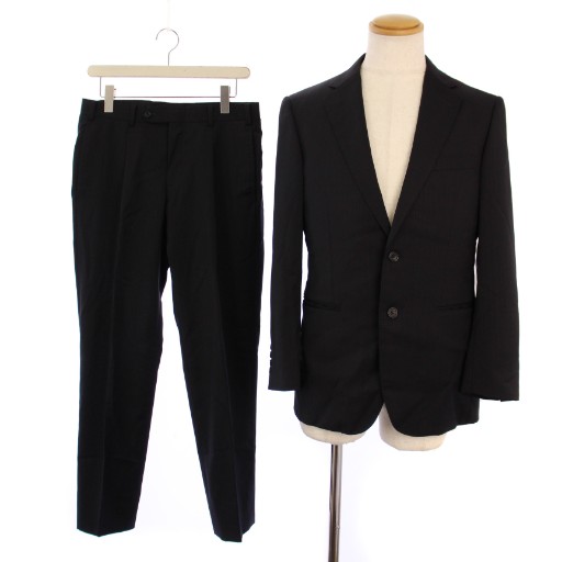 【中古】バーバリー BURBERRY セットアップ スーツ 上下 テーラードジャケット パンツ 90-78-165 黒 メンズ