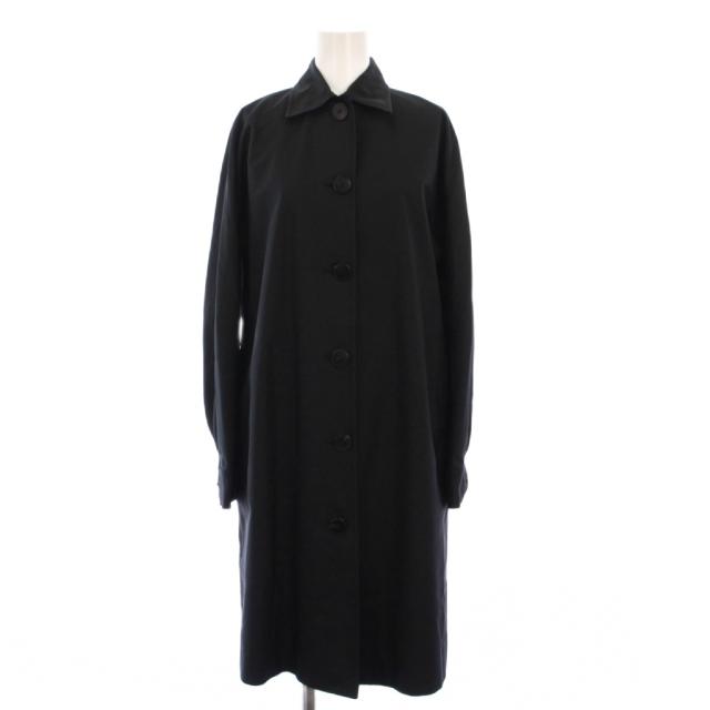 【中古】ラルフローレン RALPH LAUREN ステンカラーコート アウター ロング シルク 2 黒 WMBKOTWS5X00090