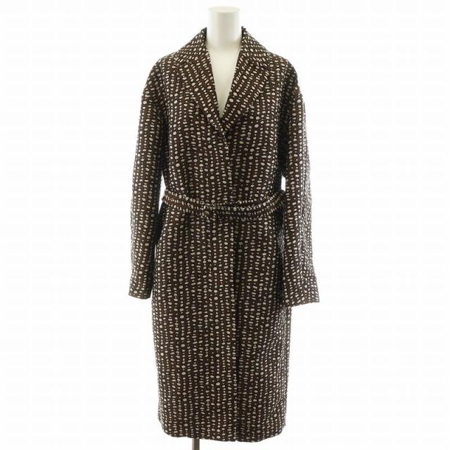 【中古】Sマックスマーラ 'S Max Mara チェスターコート ロング丈 総柄 ベルト付き 40 茶 ■GY22 ■MT レディース