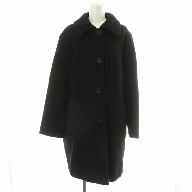 【中古】マックスマーラ MAX MARA ステンカラーコート アルパカ ウール混 38 S 黒 ブラック /MW