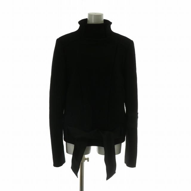 【中古】グッチ GUCCI ジャケット ブルゾン ウール カシミヤ混 ハイネック ジップアップ 裏地ラビットファー 40 M 黒