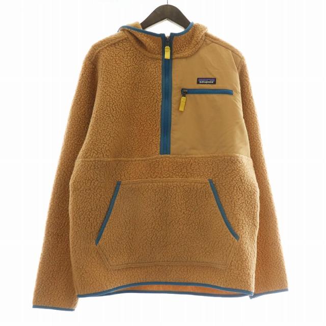 【中古】未使用品 Patagonia レトロパイルプルオーバーパーカー フリース ハーフジップ S ベージュ 青 STY22790SP23