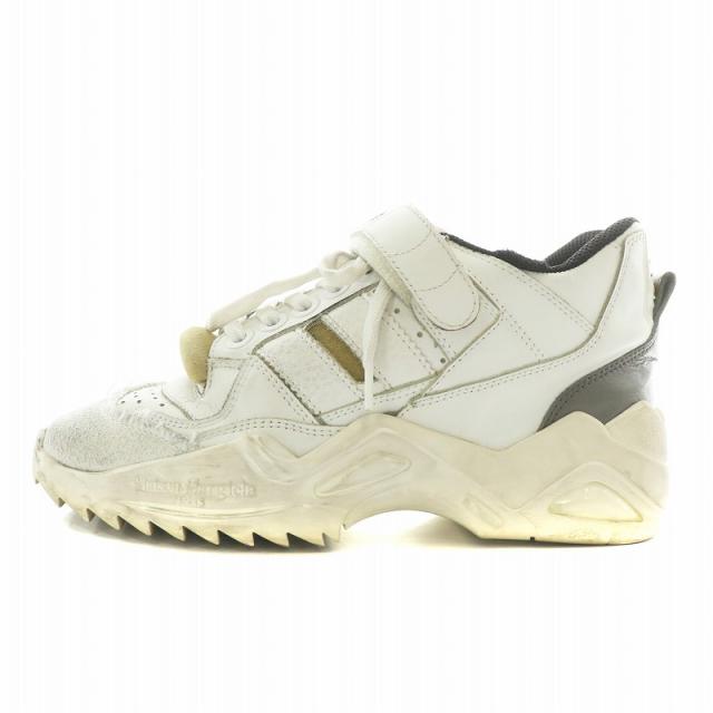 【中古】Martin Margiela 22 Retro Fit スニーカー レザー 厚底 ローカット シャークソール 38 24cm 白 S58WS0120