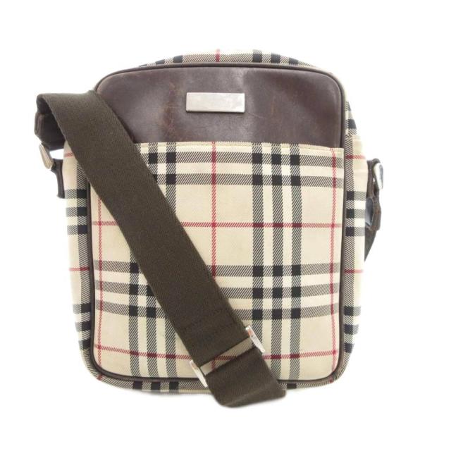 【中古】バーバリー BURBERRY ショルダーバッグ 斜めがけ ノバチェック ベージュ /UO ■GY01 メンズ レディース