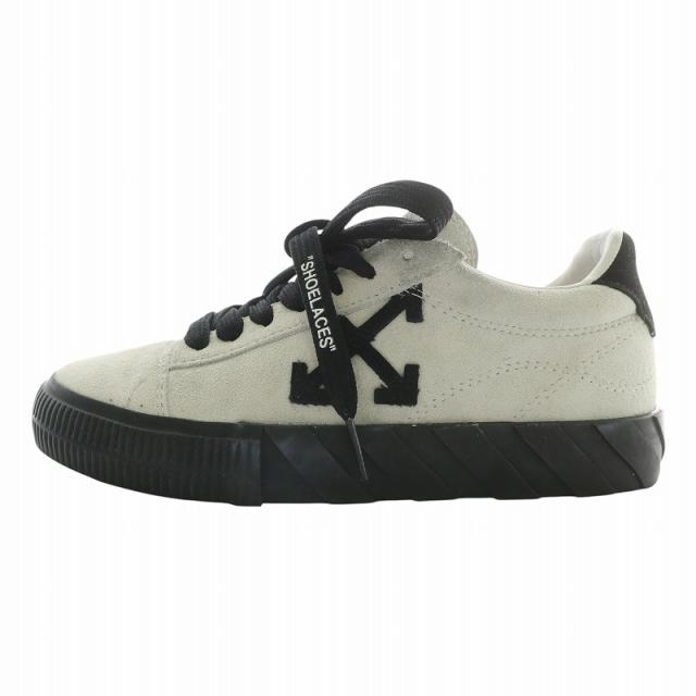 【中古】オフホワイト OFF WHITE スニーカー スエード ローカット ロゴ 36 23cm グレー 黒 OWIA216F20LEA0010110