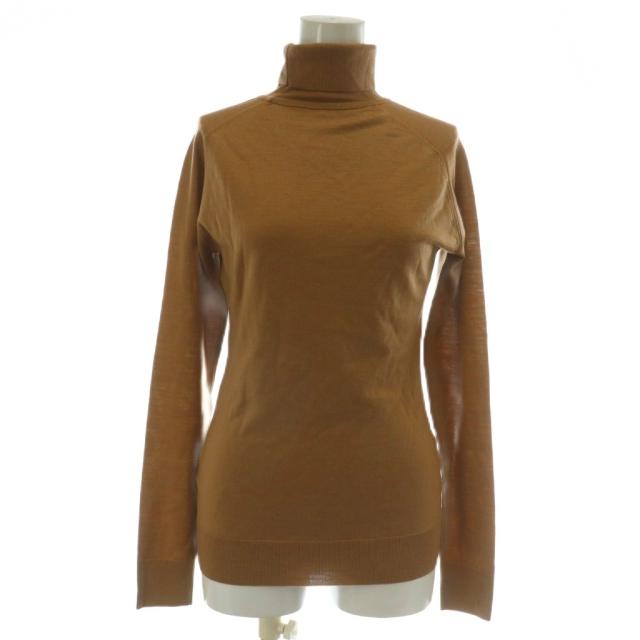 【中古】未使用品 ジョンスメドレー JOHN SMEDLEY ニット セーター ウール 長袖 タートルネック S 茶色 ブラウン