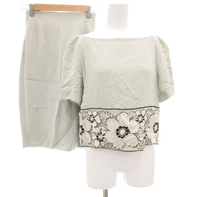 【中古】クリスチャンディオール Christian Dior ヴィンテージ セットアップ 半袖ブラウス タイトスカート