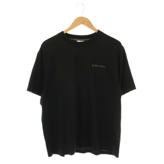 【中古】バーバリー BURBERRY Tシャツ カットソー 半袖 ロゴ コットン L 黒 /NR ■GY19 メンズ