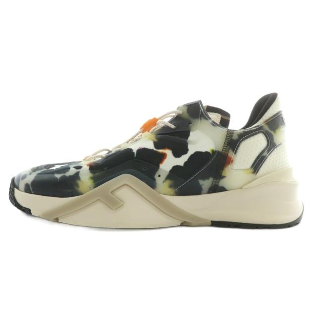 【中古】フェンディ FENDI FLOW フロー スニーカー ローカット ドローコード 総柄 7 26cm マルチカラー 7E1583