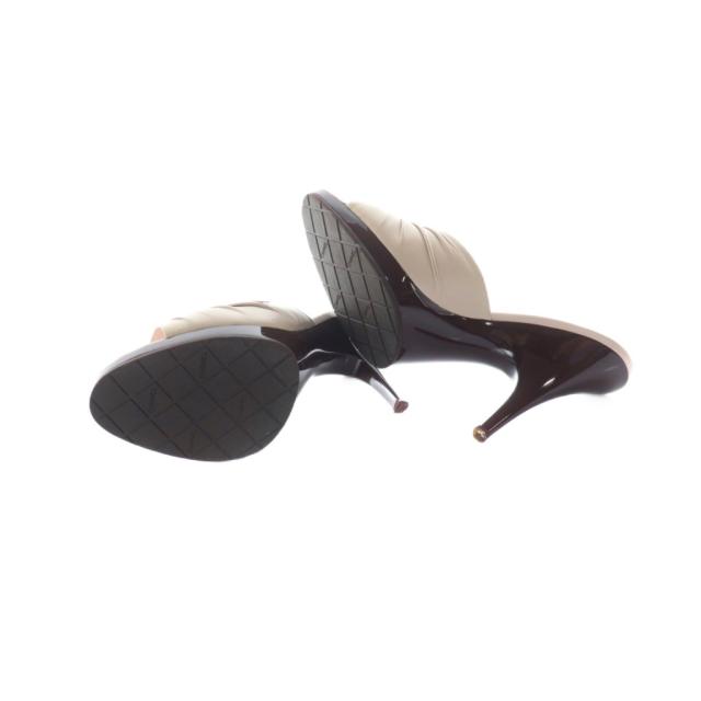 【中古】シャネル CHANEL サンダル オープントゥ ハイヒール ロゴ ココマーク 6.5 23.5cm ピンク ■GY19 /MQ