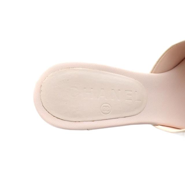 【中古】シャネル CHANEL サンダル オープントゥ ハイヒール ロゴ ココマーク 6.5 23.5cm ピンク ■GY19 /MQ