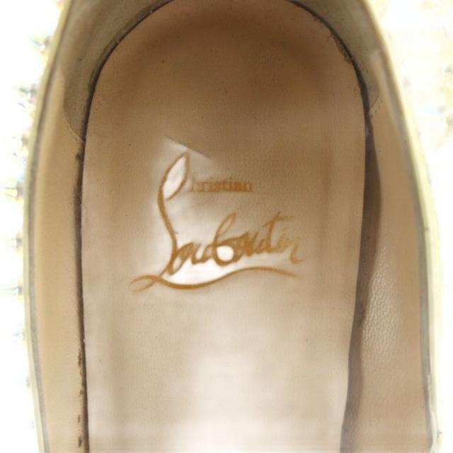 【中古】クリスチャンルブタン Christian louboutin パンプス オープントゥ ロゴ ピンヒール スタッズ 35.5 22.5cm
