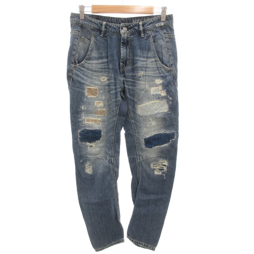 【中古】ヒステリックグラマー HYSTERIC GLAMOUR DUR加工 デニム九部丈サルエルPT デニムパンツ ジーンズ XS