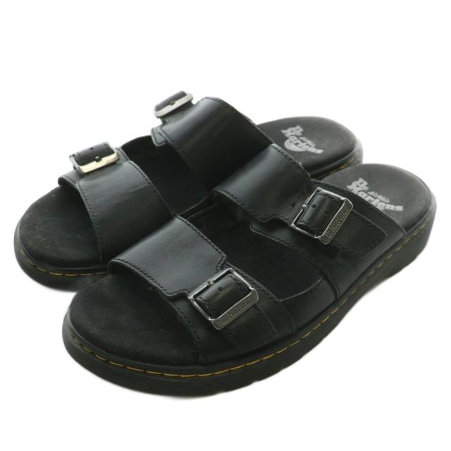 【中古】ドクターマーチン DR.MARTENS NIKOLAI ニコライ サンダル スリッパ フラット レザー ツーストラップ 7 26 黒