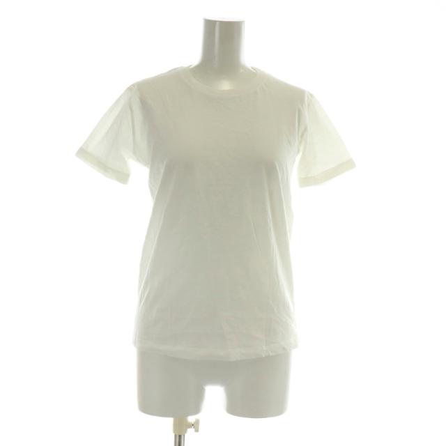 【中古】プラダ PRADA Tシャツ カットソー 半袖 クルーネック 三角ロゴ XS 白 ホワイト /XZ ■GY19 レディース