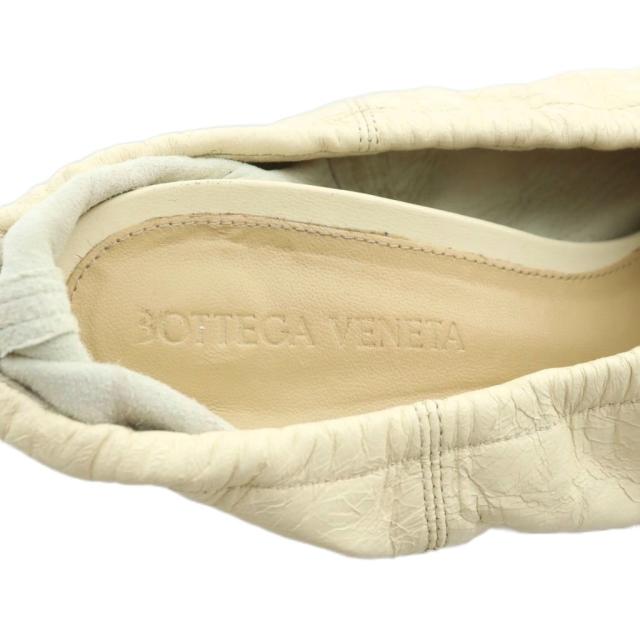 【中古】ボッテガヴェネタ BOTTEGA VENETA パンプス レザー スクエアトゥ クリアヒール 37 23.5cm アイボリー