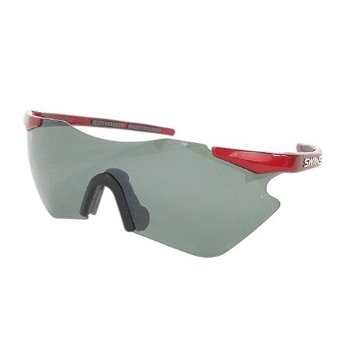 【中古】スワンズ SWANS サングラス ノンフレーム ロゴ 滑り止め付き スポーツ 赤 レッド ■GY19 メンズ レディース