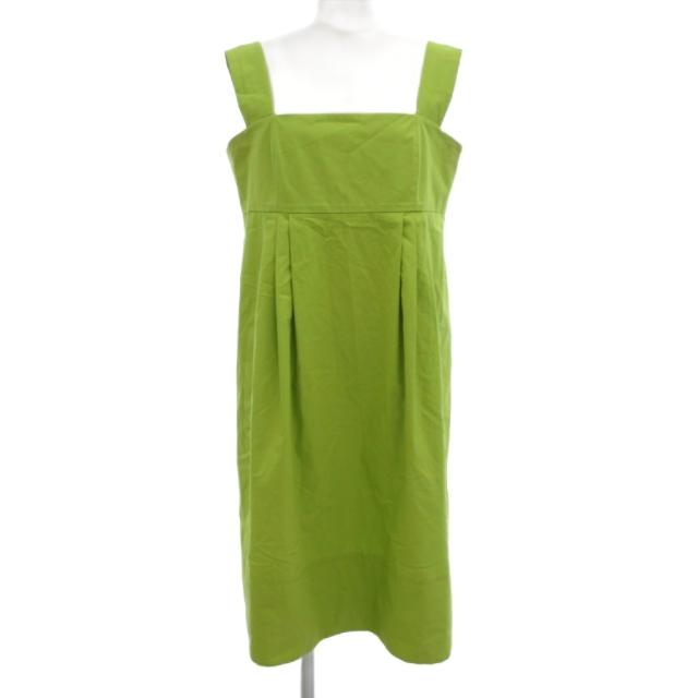 【中古】フォクシーニューヨーク FOXEY NEW YORK ワンピース ノースリーブ ロング 42 黄緑 グリーン /BS ■GY19