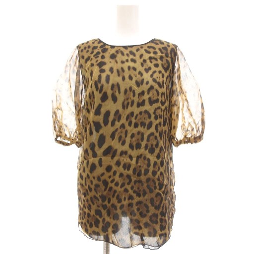 【中古】ドルチェ&ガッバーナ ドルガバ DOLCE&GABBANA 美品 ブラウス 絹 シルク 36 ベージュ 茶 ブラウン