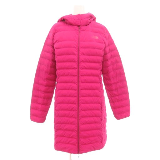 【中古】ザノースフェイス THE NORTH FACE ホワイトレーベル 中綿コート フード付き ミドル ハーフ M ピンク
