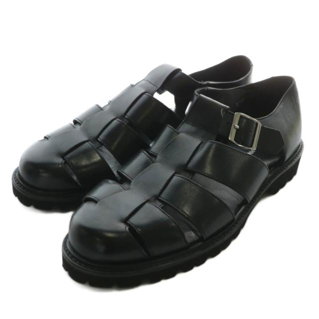 【中古】alfredoBANNISTER グルカサンダル 牛革 レザー ボリュームソール ベルト 43 27.5cm 黒 52461005055