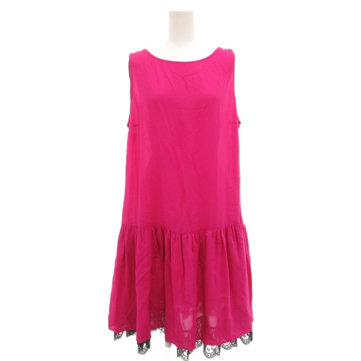 【中古】未使用品 レッド ヴァレンティノ RED VALENTINO タグ付き ノースリーブワンピース ロング 絹 シルク 48