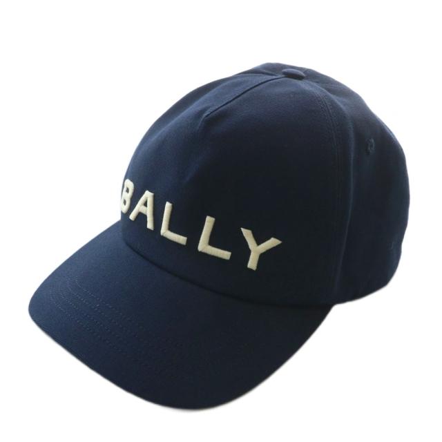 【中古】未使用品 バリー BALLY イタリア製 帽子 キャップ ロゴ 刺繍 58 紺 ネイビー 6305125 /XZ ■GY19 メンズ