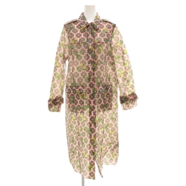 【中古】未使用品 ケイトスペード KATE SPADE タグ付き フラワー チェリー レインコート ステンカラー 0