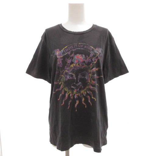 【中古】クリスチャンディオール 24SS コットン リネン ジャージー Tシャツ ストーンウォッシュ加工 M グレー