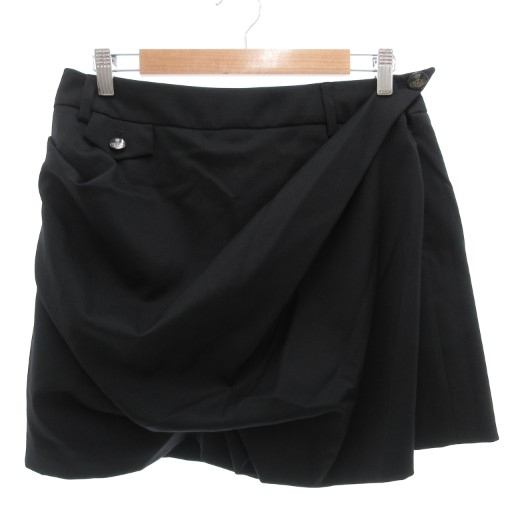 【中古】ヴィヴィアンウエストウッドレッドレーベル ドレープ変形キュロットパンツ ハーフ ショート オーブ 3