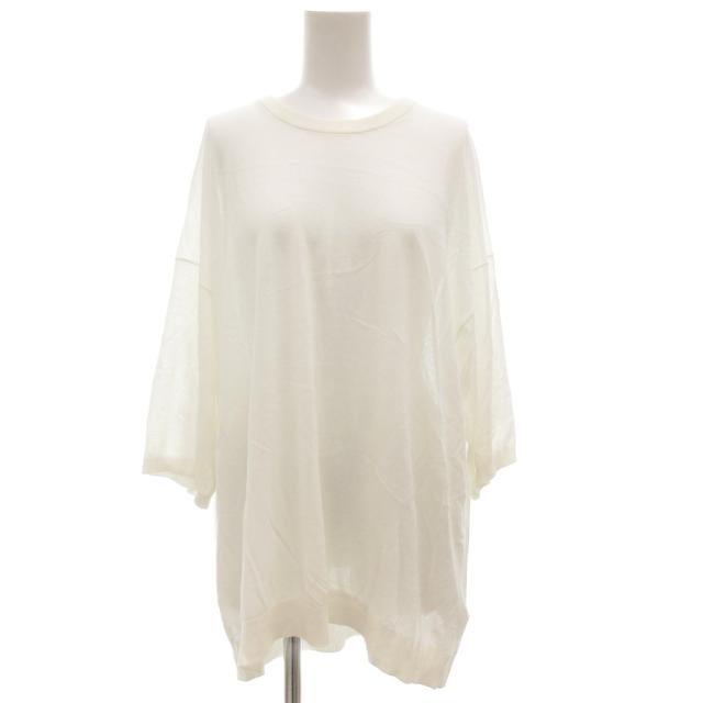 【中古】チノ CINOH 25SS コットン ビッグ ニット Tシャツ COTTON BIG KNIT T-SHIRT カットソー 七分袖 38