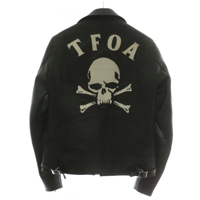 【中古】クロップドヘッズ CROPPED HEADS クローズ 武装戦線 襟付き シングル ライダース ジャケット レザー 36 黒