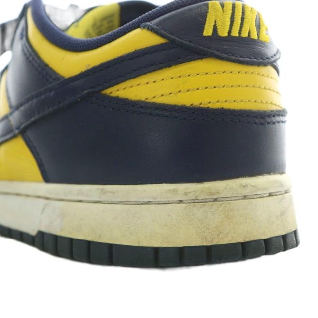 【中古】ナイキ NIKE Dunk Low Michigan スニーカー レザー ローカット US8.5 26.5cm 黄色 紺 DD1391-700