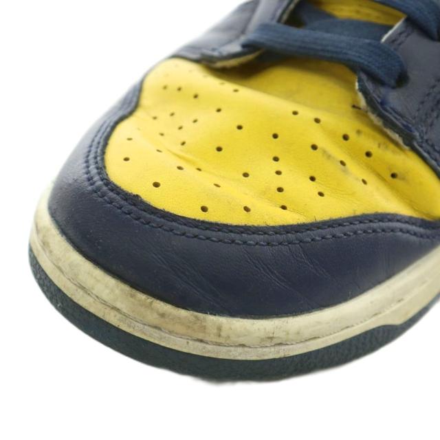 【中古】ナイキ NIKE Dunk Low Michigan スニーカー レザー ローカット US8.5 26.5cm 黄色 紺 DD1391-700