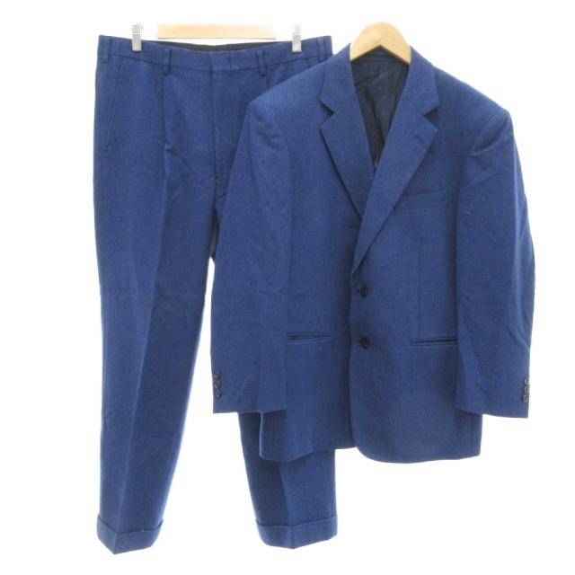 【中古】スキャバル SCABAL SUPER 100S スーツ セットアップ テーラードジャケット パンツ スラックス ウール ブルー