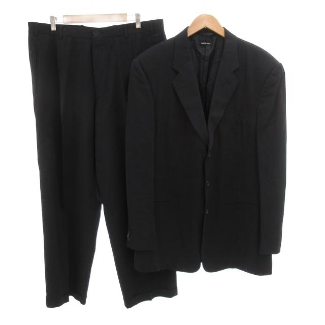 【中古】ジョルジオアルマーニ スーツ セットアップ ジャケット パンツ スラックス 3B シャドーストライプ 絹 56